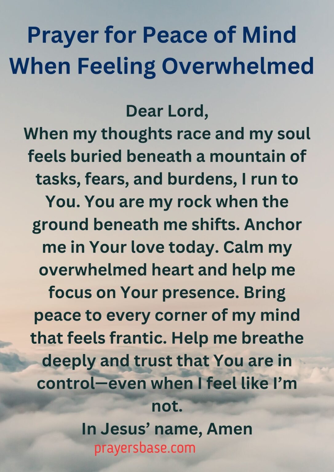 21 Calming Prayers for Peace of Mind to Overcome Anxiety, Stress, and ...