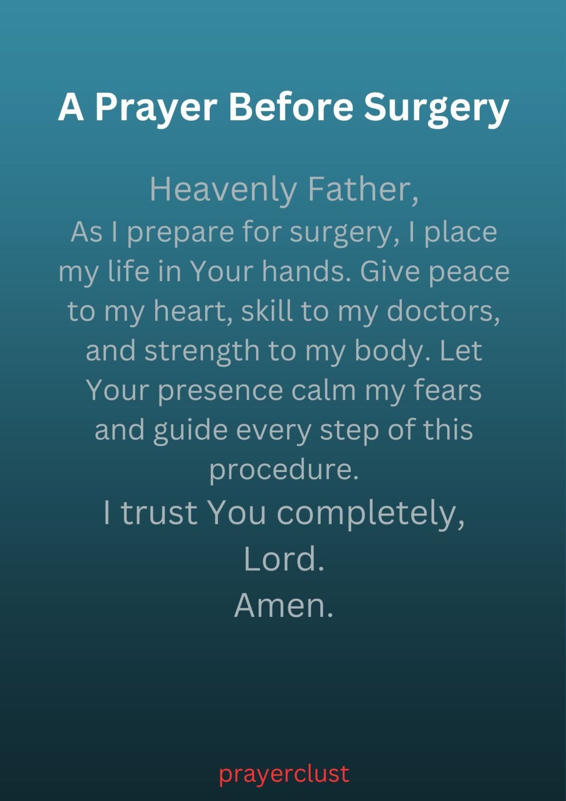 5 Powerful Prayers Before Surgery to Bring Comfort, Peace, and Healing ...